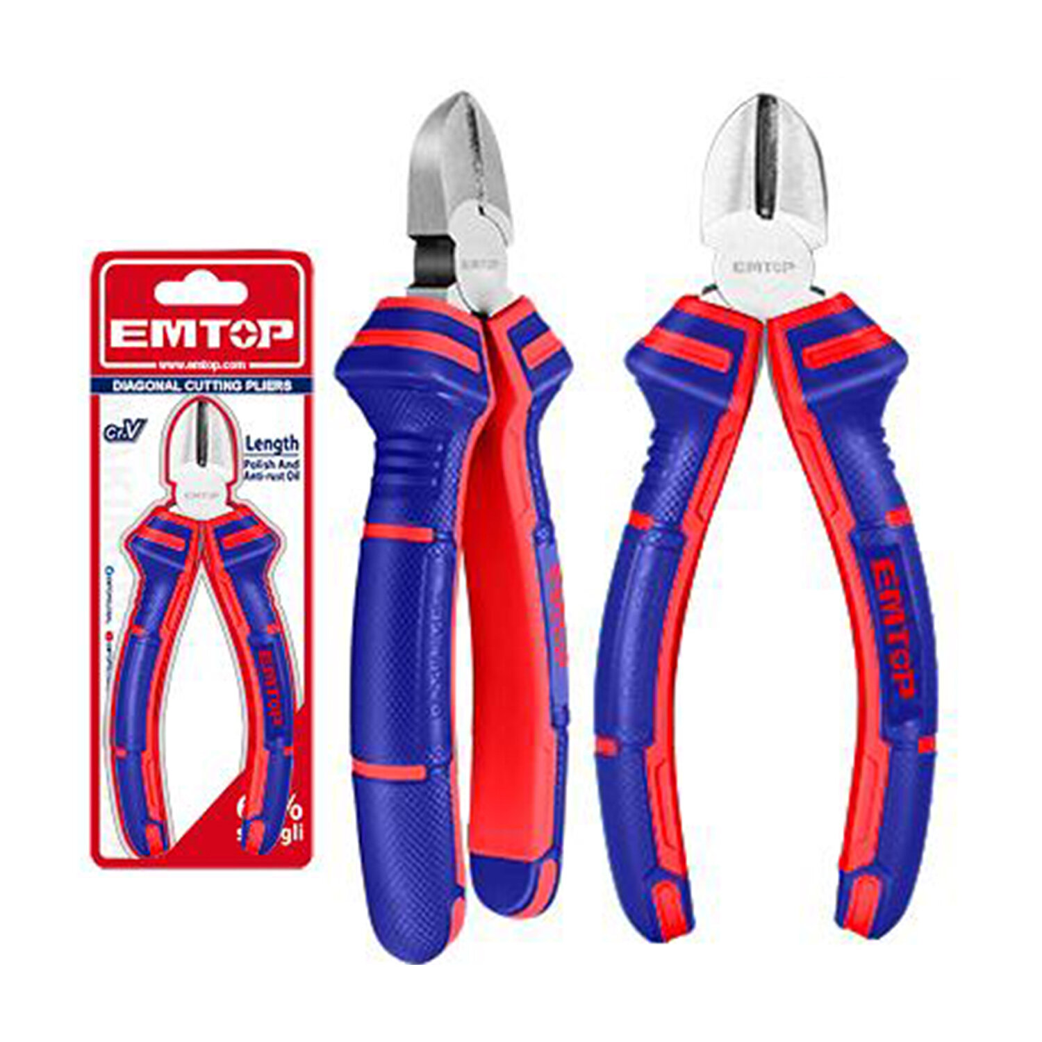 Alicate Corte Oblicuo 160Mm Ac.carbono Mango Grip Emtop Eplrd0611 | Emtop